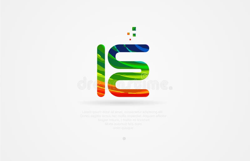 Ie I E Rainbow Colored Alphabet Letter Logo Combination Stock Vector ...