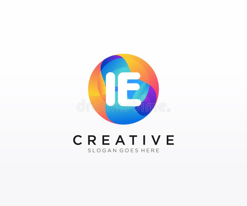 IE Initial Logo with Colorful Circle Template Vector Stock Vector ...
