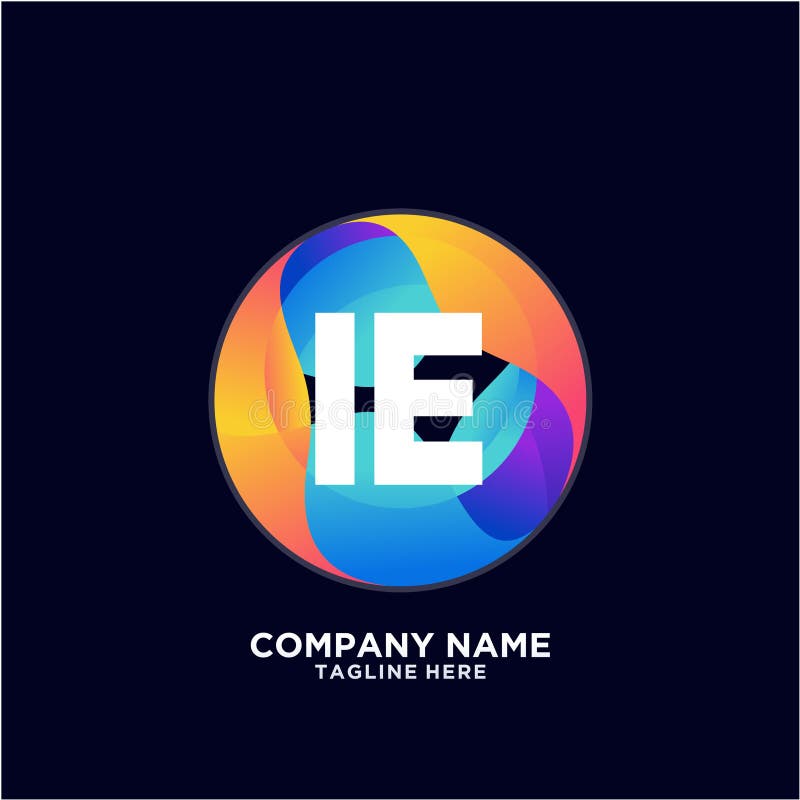 IE Initial Logo with Colorful Circle Template Vector Stock Vector ...