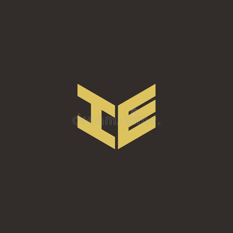 IE Logo Letter Initial Logo Designs Template with Gold and Black ...