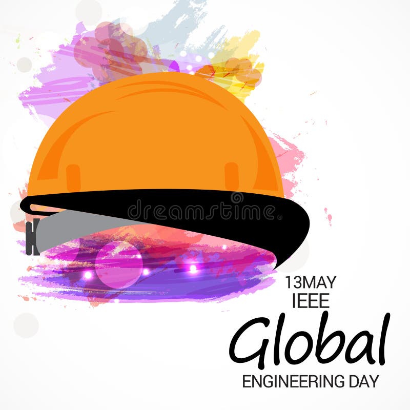 Global Engineering Icon. Engineer or Architect Helmet Sign. Vector ...