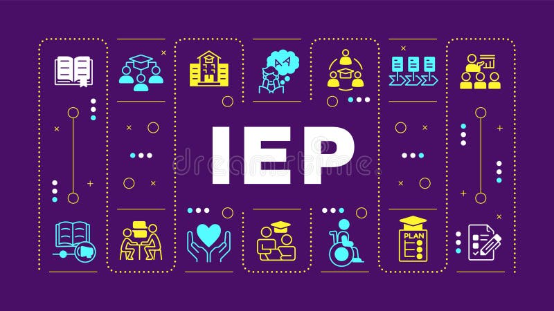 Iep purple word concept stock vector. Illustration of banner - 348627640