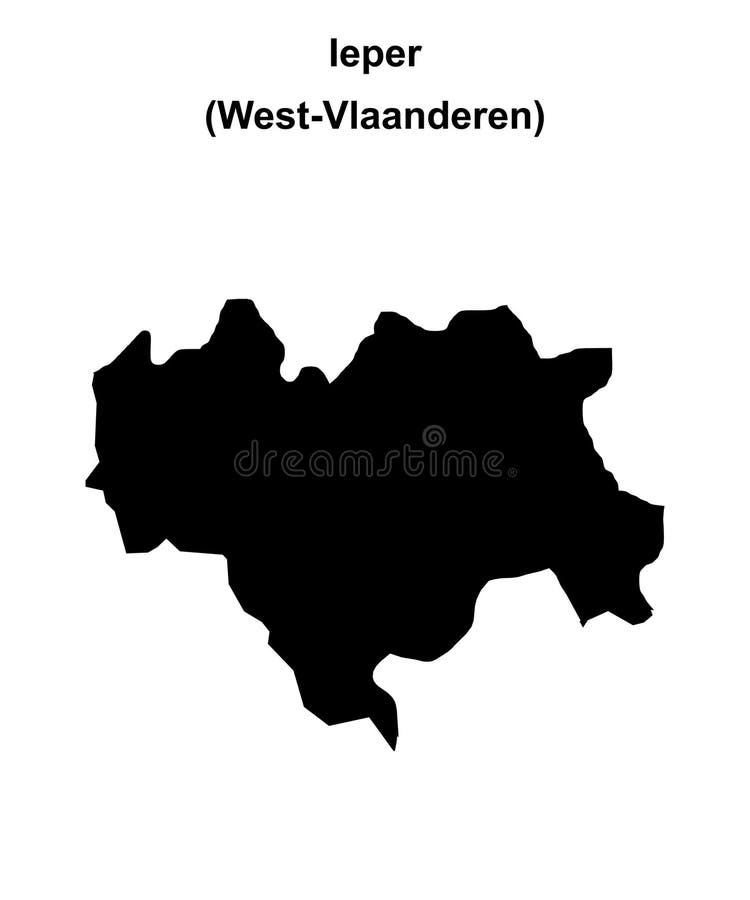 Ieper outline map stock vector. Illustration of geographic - 371630302