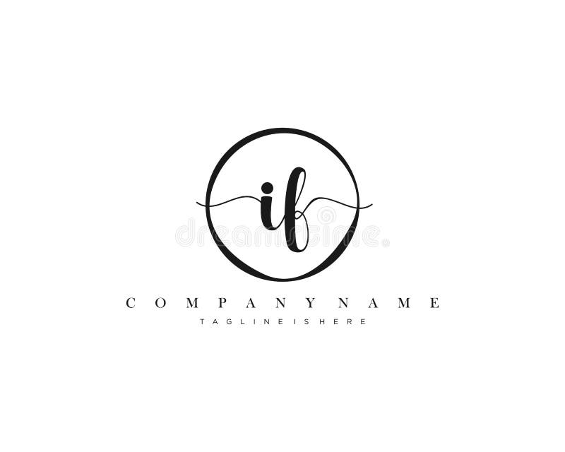 IF Initial Handwriting Logo Template Vector. Stock Vector ...
