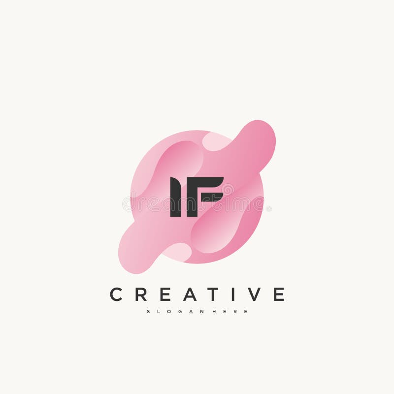 IF Initial Letter Colorful Logo Icon Design Template Elements Vector ...