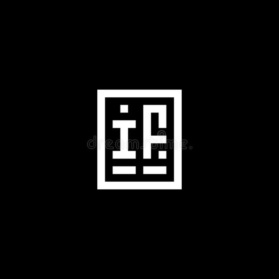 IF Initial Logo with Square Rectangular Shape Style Stock Vector ...