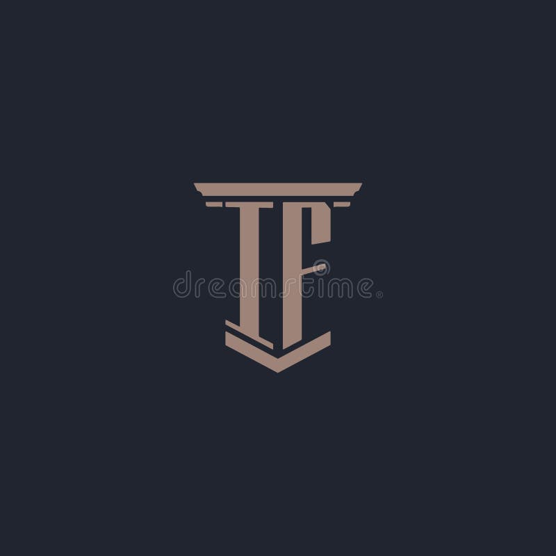 IF Initial Monogram Logo with Pillar Style Design Stock Vector ...