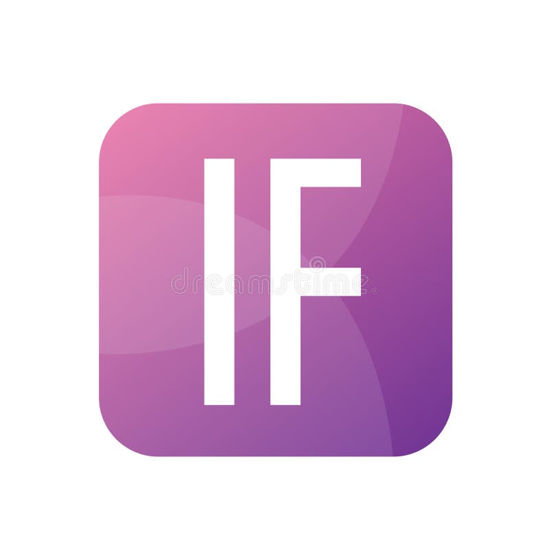 IF Letter Logo Design with Simple Style Stock Vector - Illustration of ...