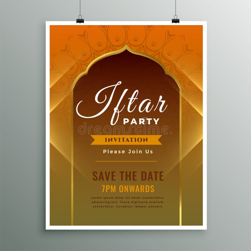 Iftar Invitation Template in Islamic Design Style Stock Vector ...