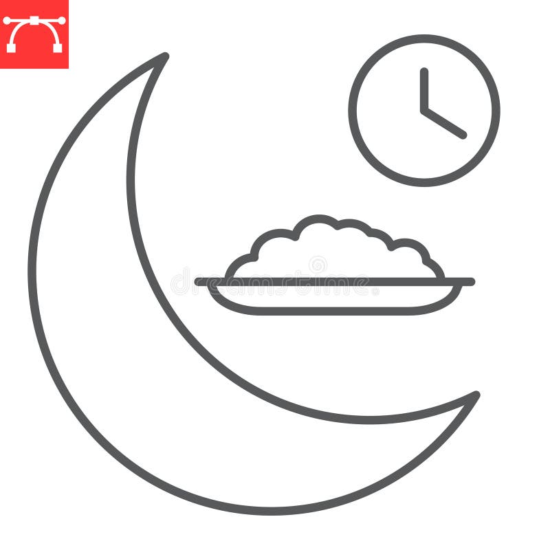 Iftar line and glyph icon stock vector. Illustration of store - 307102864