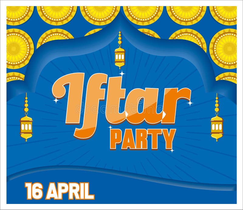 Iftar Party Invitation with Lanterns and Patterns. Stock Vector ...