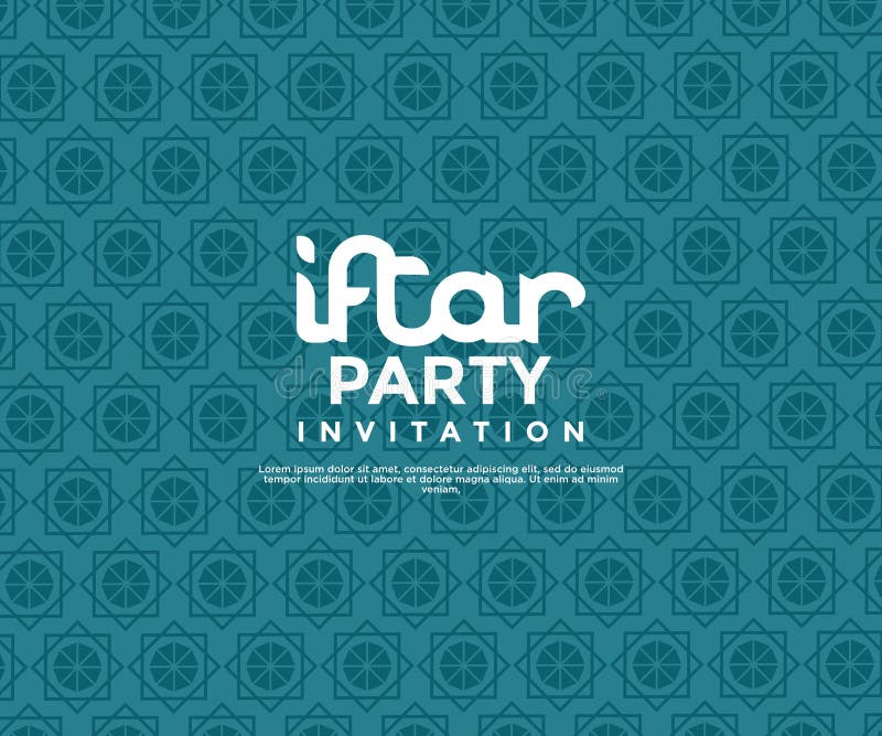Iftar Party Ramadan Invitation Poster Template Design with Illustration ...