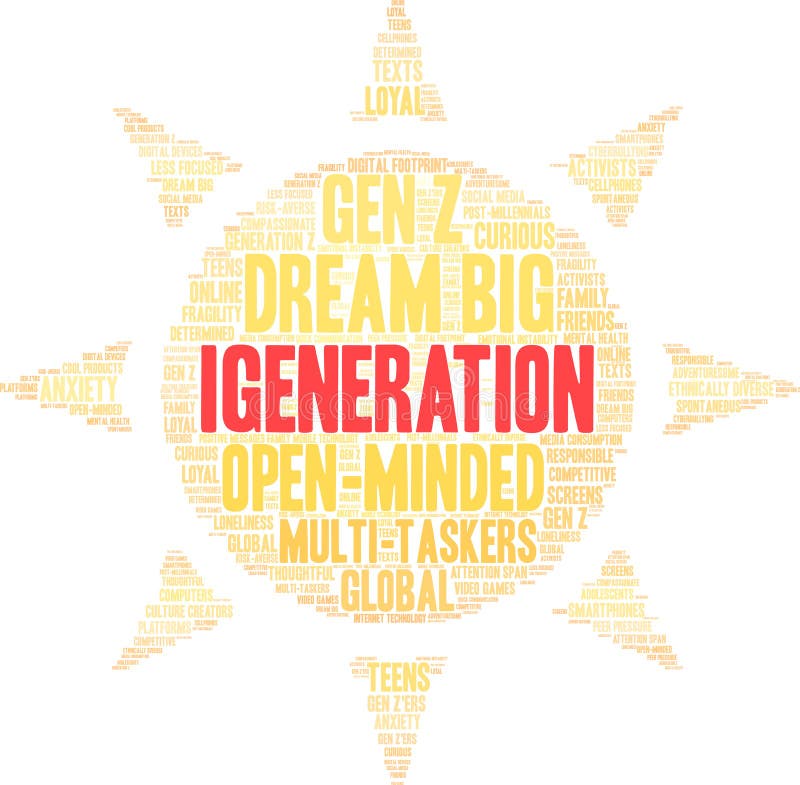 IGeneration Word Cloud stock vector. Illustration of averse - 150716568