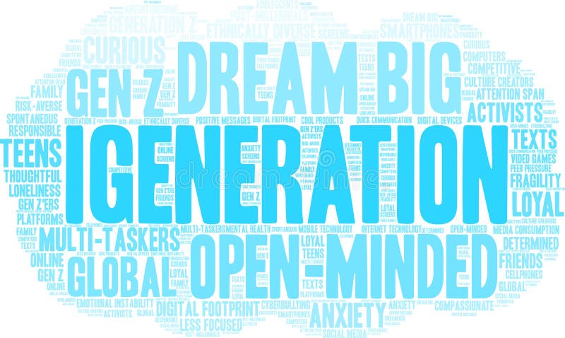 IGeneration Word Cloud stock vector. Illustration of digital - 150716576
