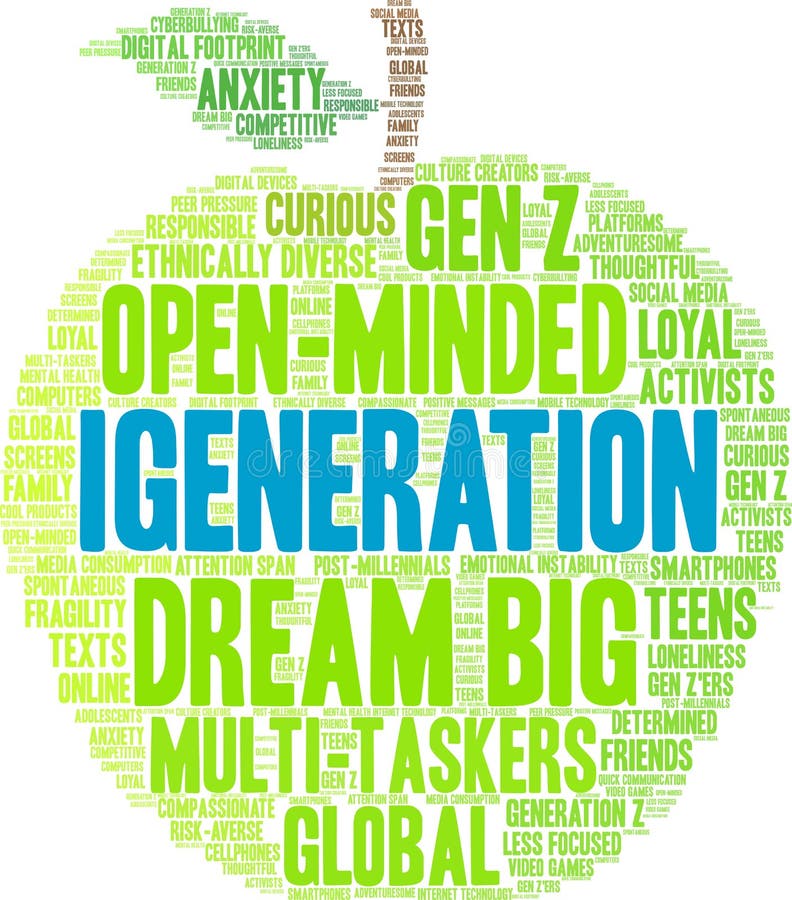 IGeneration Word Cloud stock vector. Illustration of focused - 150716578