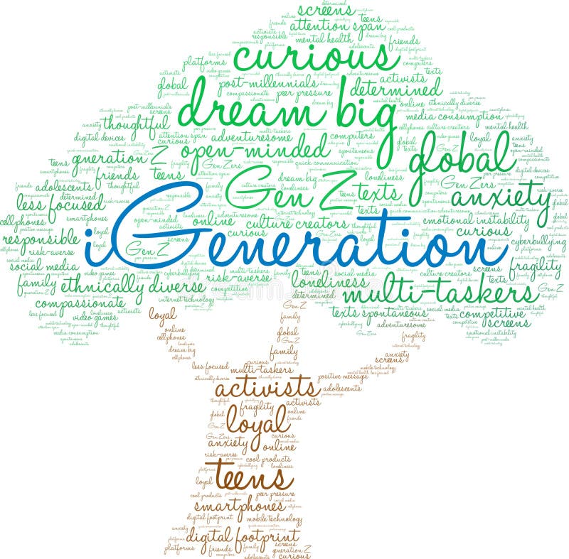 IGeneration Word Cloud stock vector. Illustration of family - 150716588