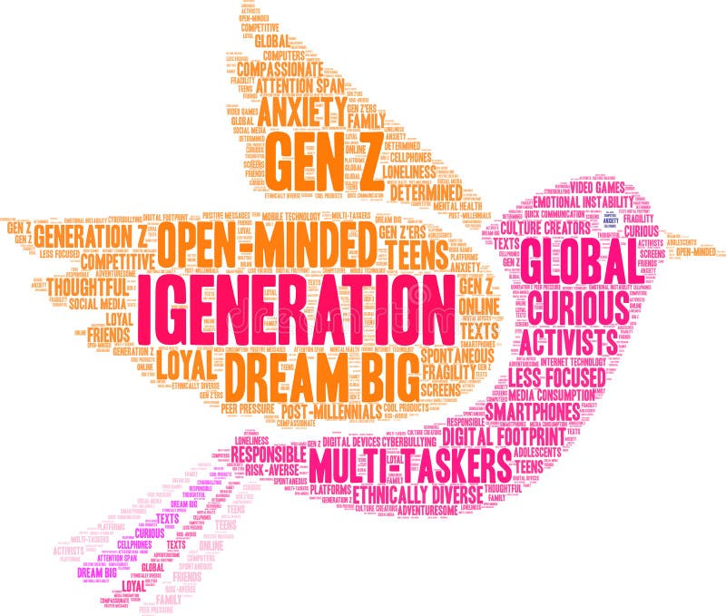 IGeneration Word Cloud stock vector. Illustration of family - 150716772