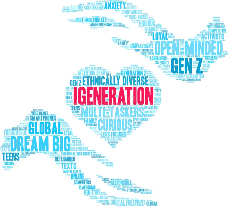 IGeneration Word Cloud stock vector. Illustration of loneliness - 150716775