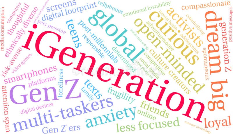 IGeneration Word Cloud stock vector. Illustration of igeneration ...
