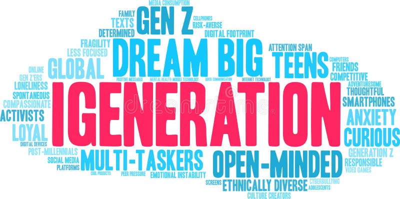 IGeneration Word Cloud stock vector. Illustration of averse - 150716904