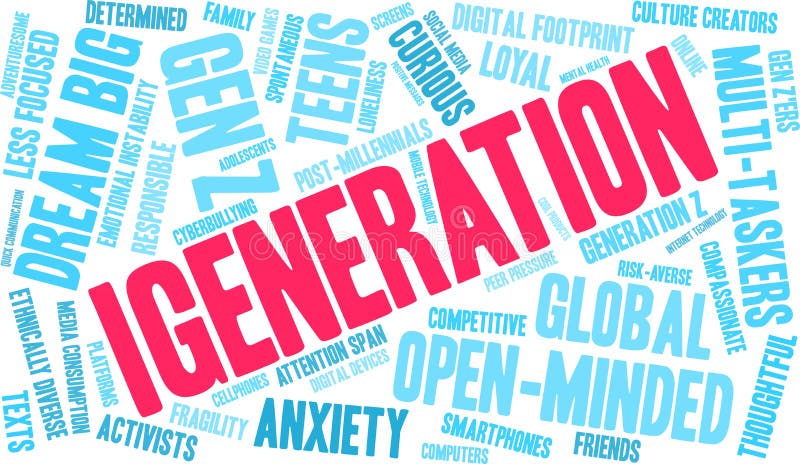 IGeneration Word Cloud stock vector. Illustration of digital - 150716906