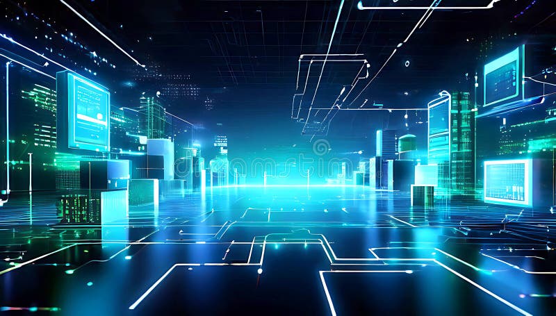 Igital Technology, Internet Network Connection ,modern Computer Surfing ...