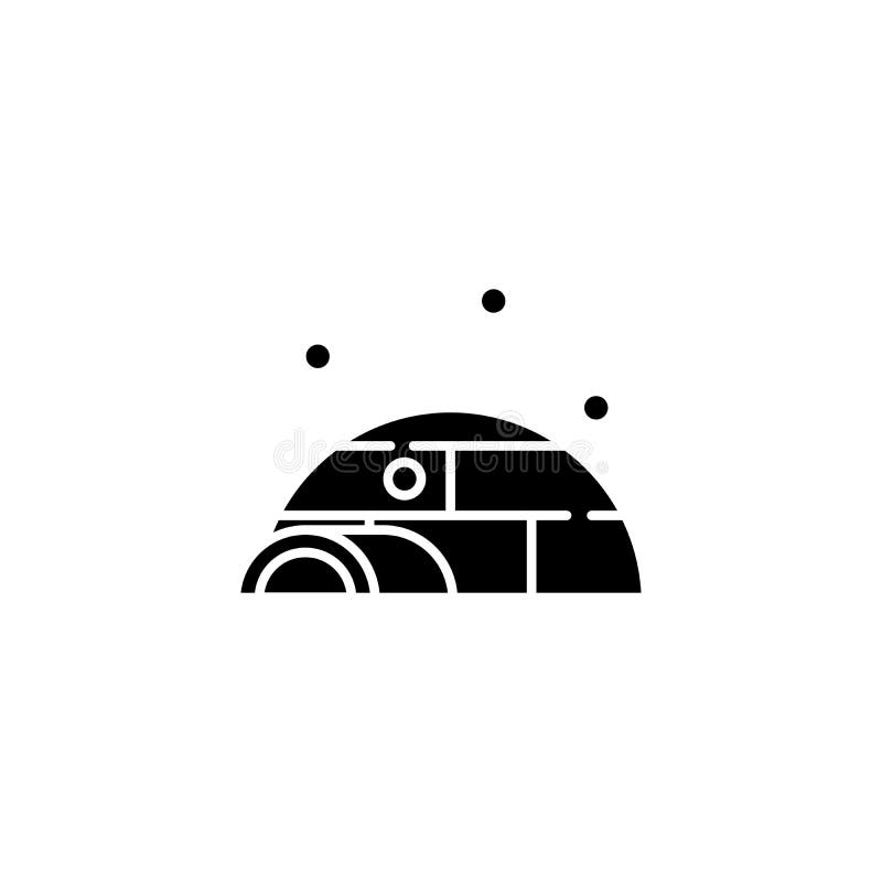 Igloo Black Icon Concept. Igloo Flat Vector Symbol, Sign, Illustration ...