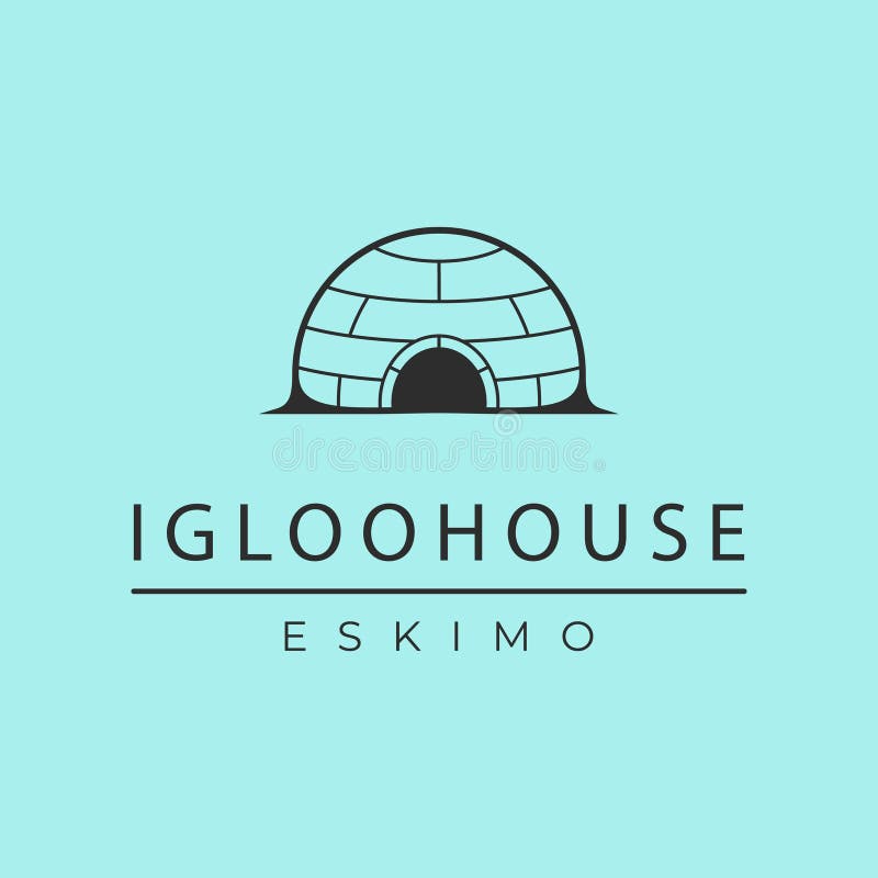 Igloo House Line Design Art Logo Vector Stock Vector - Illustration of symbol, cold: 321380453