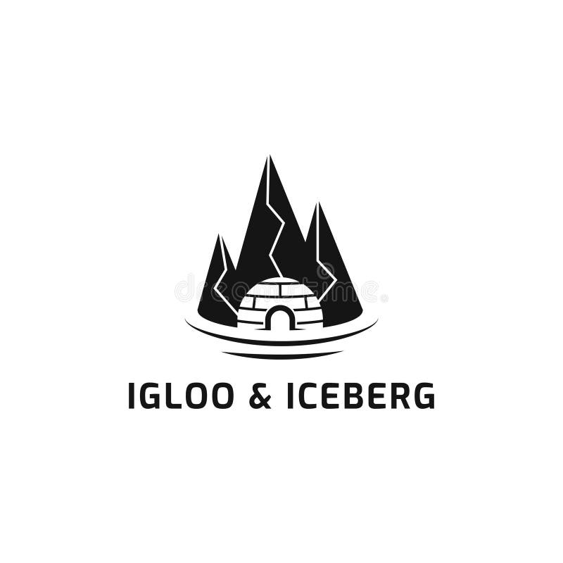 Igloo Logo Concept, Iceberg and Igloo Building Illustration Stock ...