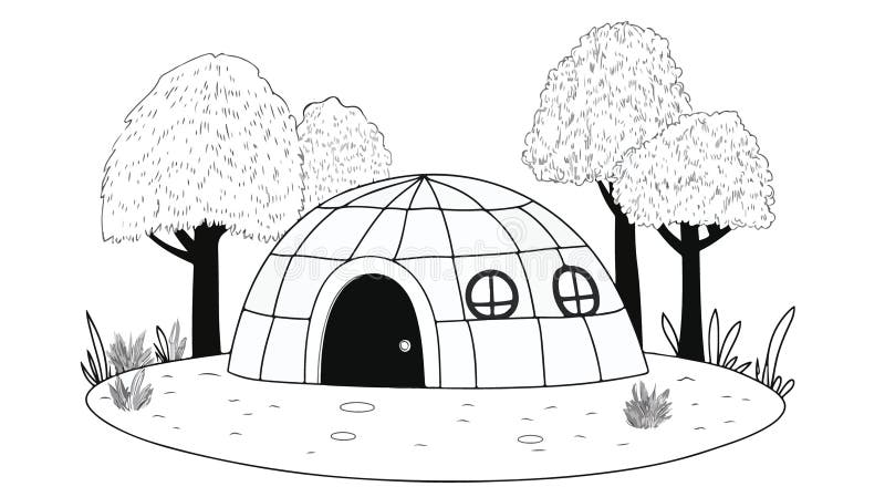 Igloo House Vector Illustration Isolated on White Background Stock ...