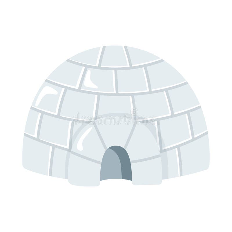 Igloo Ice House Design Element Icon in Flat Style. Stock Vector ...