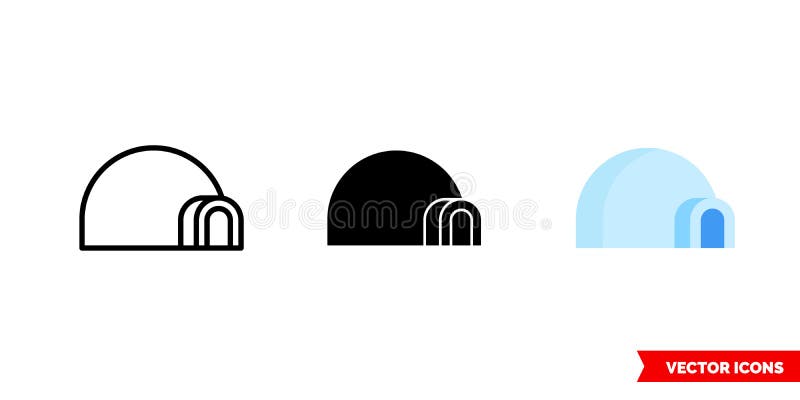 Igloo Icon of 3 Types. Isolated Vector Sign Symbol. Stock Vector ...