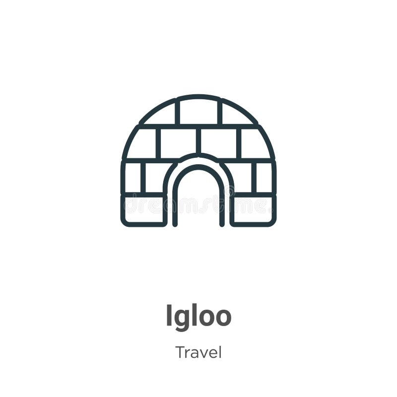 Igloo Outline Vector Icon. Thin Line Black Igloo Icon, Flat Vector ...