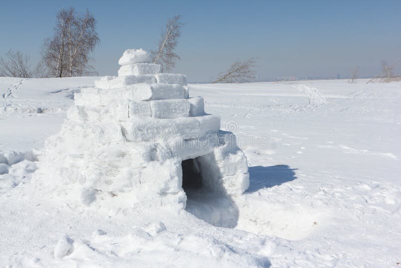 Igloo on a Snow Glade in the Winter Stock Photo - Image of outdoor ...