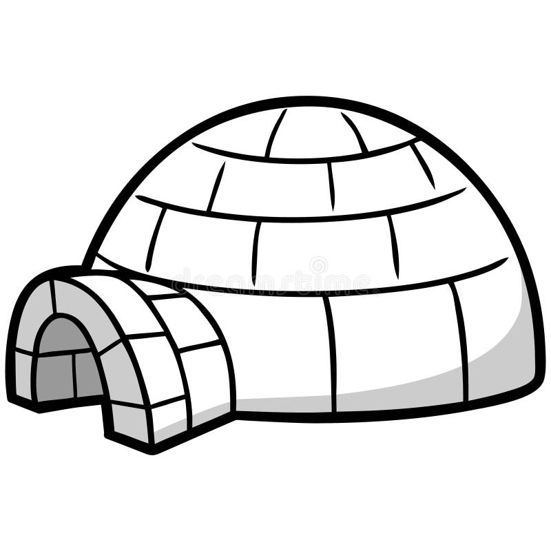 Illustration Av En Igloo Som Isoleras På Vit Stock Illustrationer ...
