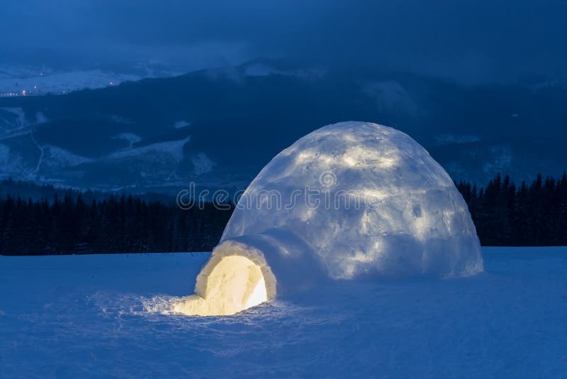Iglu stockfoto. Bild von abenteuer, nord, inuit, nacht - 54251108