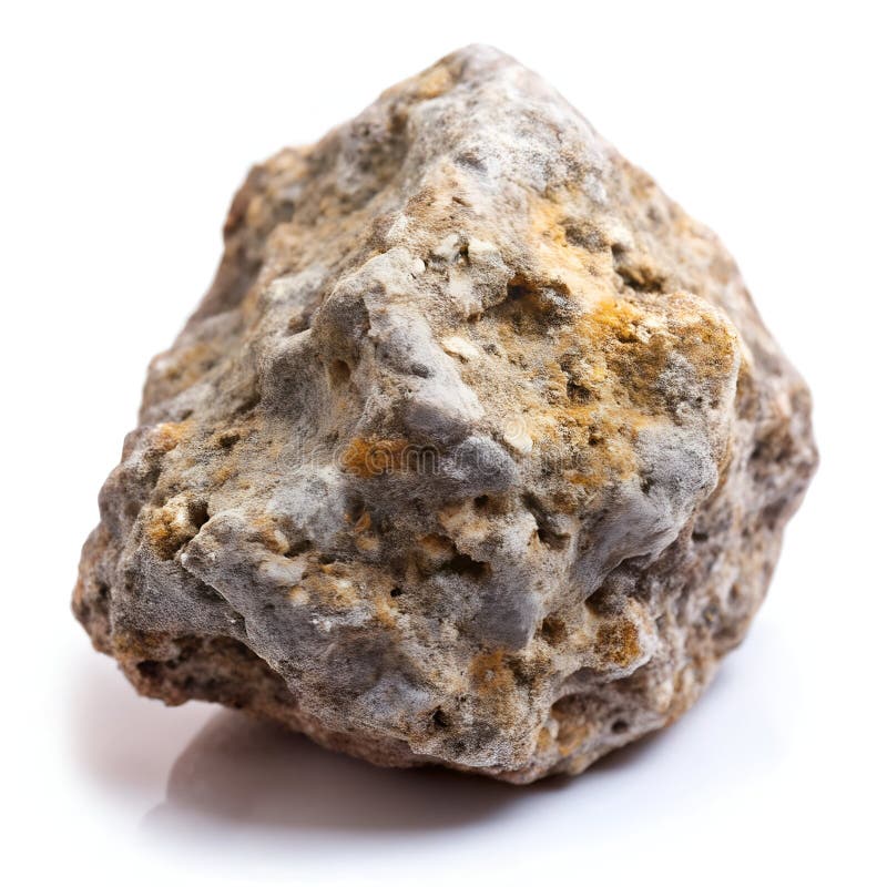 Igneous Rock Isolated on White Background, Geological Specimen Stock ...