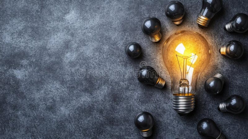 Ignite Creativity, Light Bulb Stands Out from the Rest, Ideas Concept ...