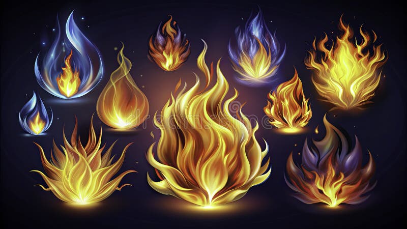 A Dynamic Vector Collage of Fiery Flames Premium Graphics for Design ...