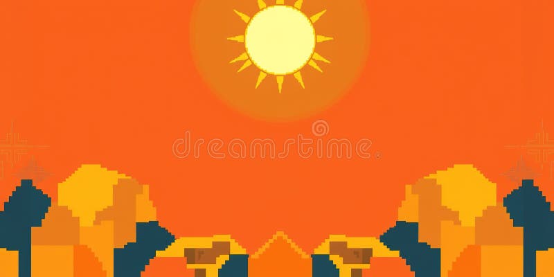 Modern Pixel Art Sun Graphic Design Template a Vibrant Abstract ...