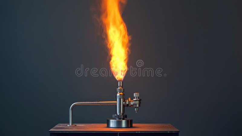 Ignited Bunsen Burner for Microbiology Laboratory Experiments Stock ...
