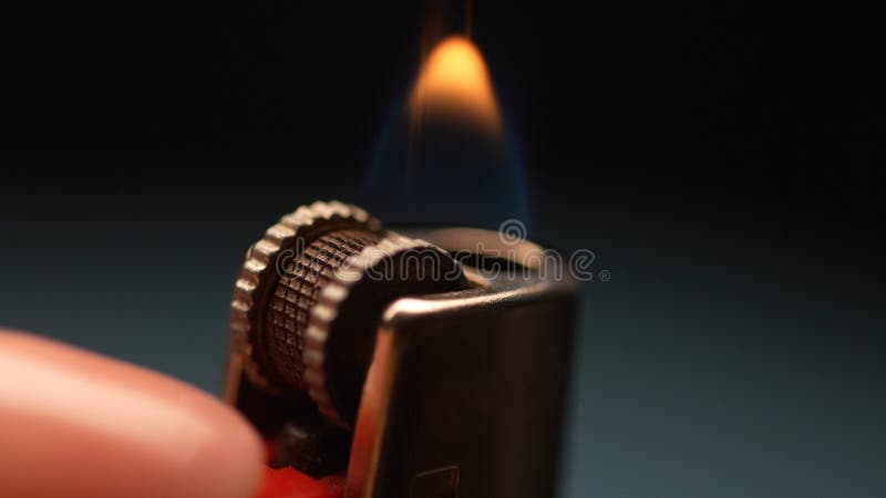 Ignited Lighter Flame Close-Up. Stock Image - Image of combustion ...
