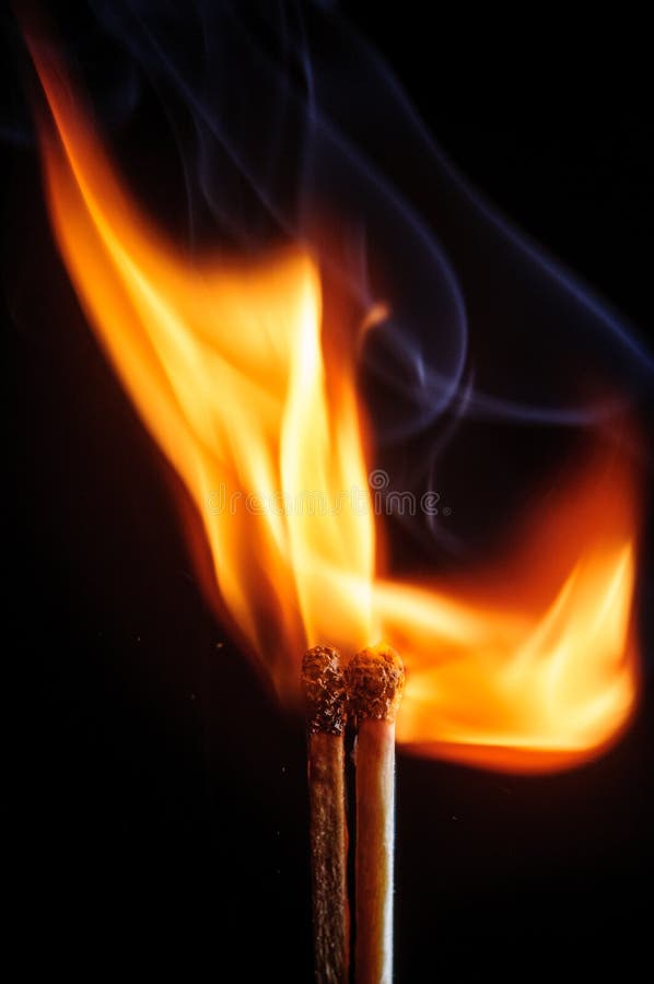 Ignited Match and Blown Off Match Stock Photo - Image of concept ...
