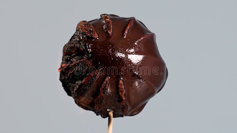 An Ignited Small Chocolate Cupcake or Muffin, Putted on a Matchstick ...