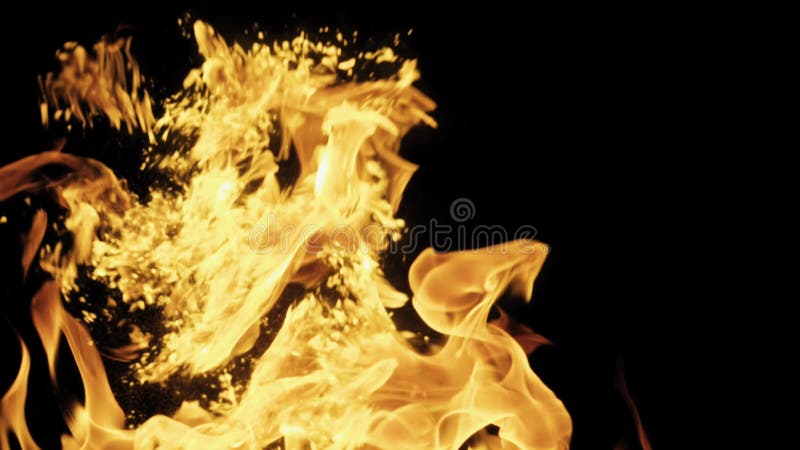Igniting Fire Isolated on Black Background. Stock Video - Video of ...