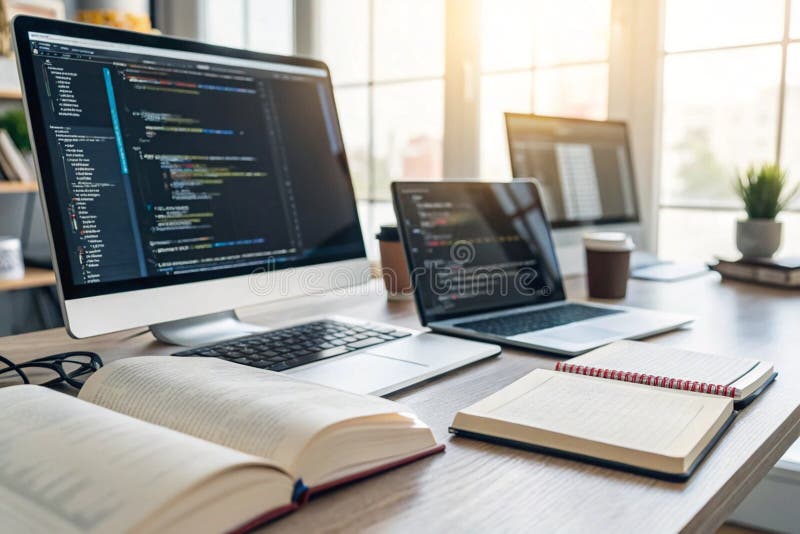 Igniting Innovation through Coding Stock Illustration - Illustration of ...