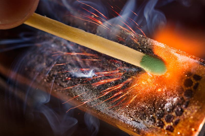 Igniting match stock photo. Image of matchbox, light, burning - 8848344