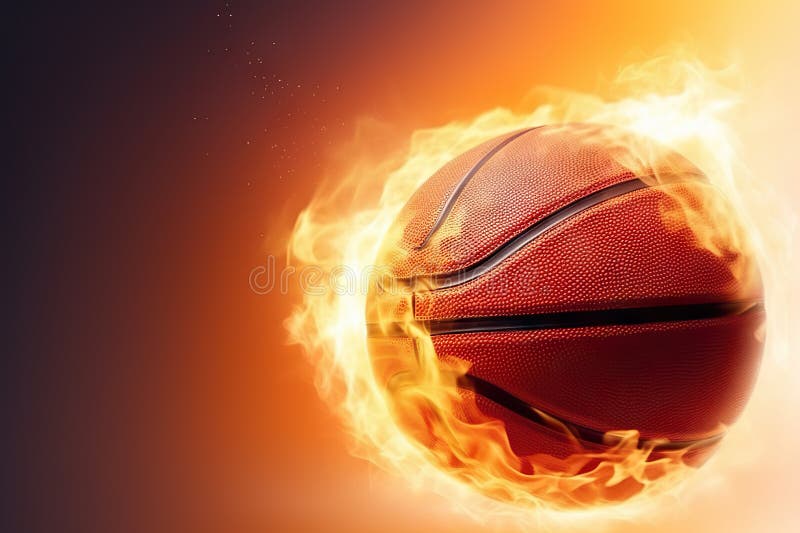 Igniting Passion and Power Basketball Ball on Fire. Created with ...