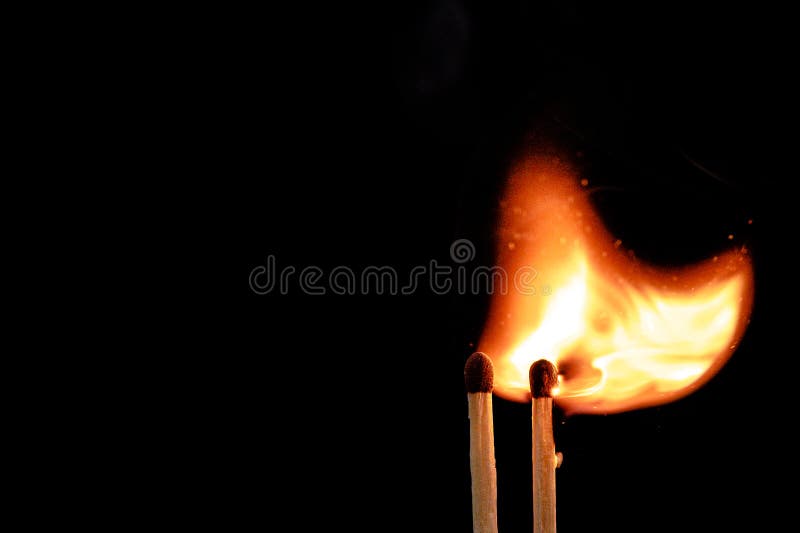 Ignition and Burning Matchsticks Stock Photo - Image of concept, macro ...