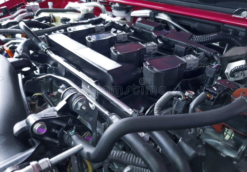 Ignition Coil and Spark Plugs Stock Photo - Image of technology, coil ...